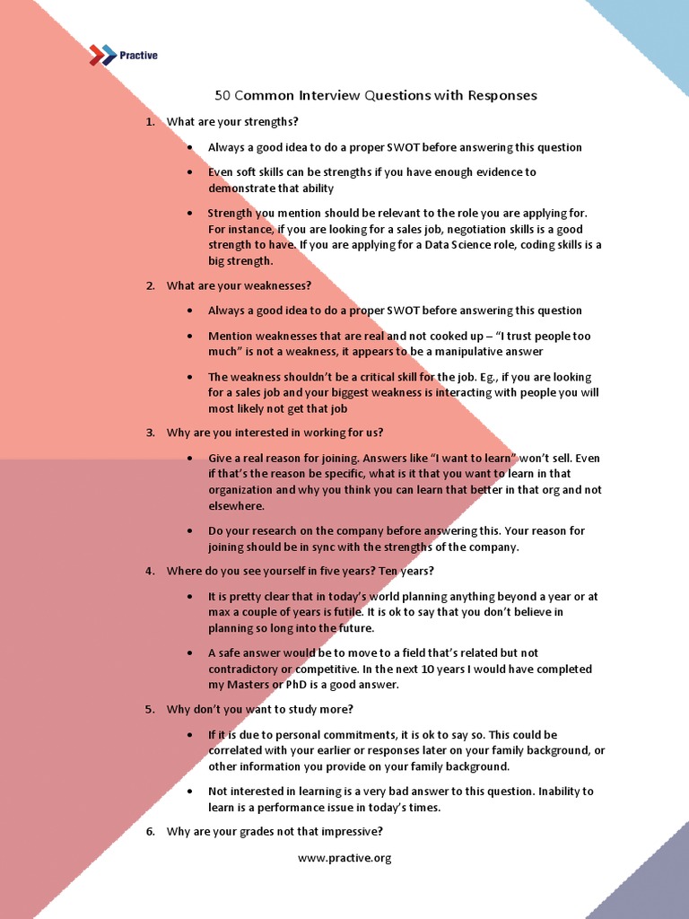 Interview Questions Answer PDF | PDF | Question | Mentorship