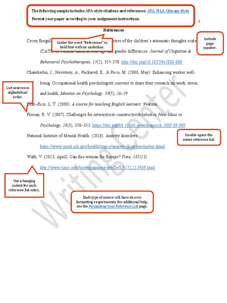 Annotated Reference List Sample | PDF | American Psychological ...