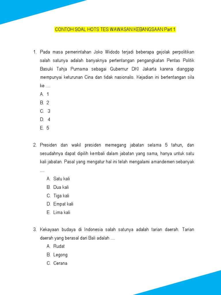 TWK HOTS - Part 1 | PDF | Ilmu Sosial | Sejarah