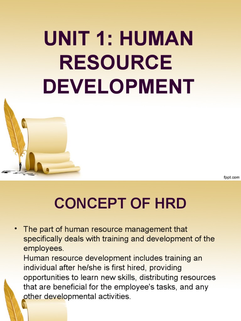 Unit 1: Human Resource Development | PDF | Performance Appraisal ...