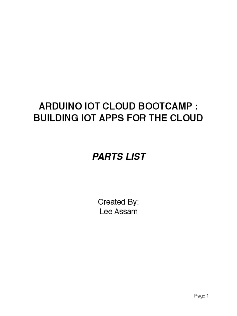 Arduino Iot Cloud Bootcamp: Building Iot Apps For The Cloud | Download Free PDF | Arduino ...