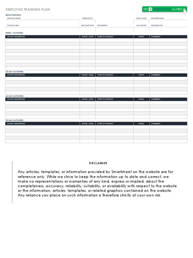 IC Employee Training Plan Template 9431 - PDF PDF | PDF