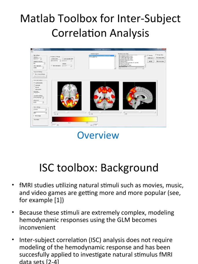 Matlab Toolbox For Inter-Subject Correlation Analysis | PDF ...