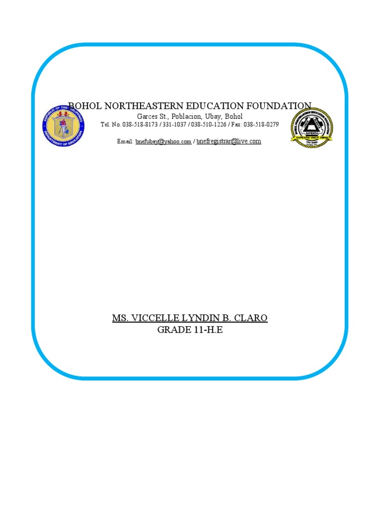 Bohol Northeastern Education Foundation: Garces ST., Poblacion, Ubay ...