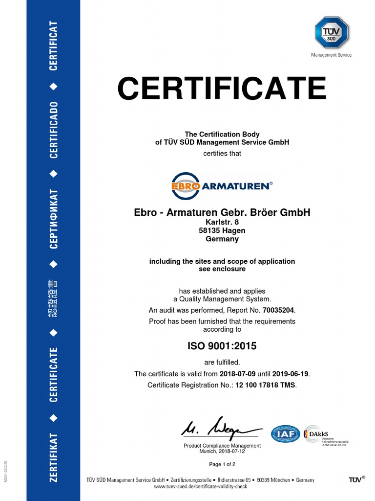 10.3ebro-Iso-9001 2015 en | PDF | Iso 9000 | Actuator