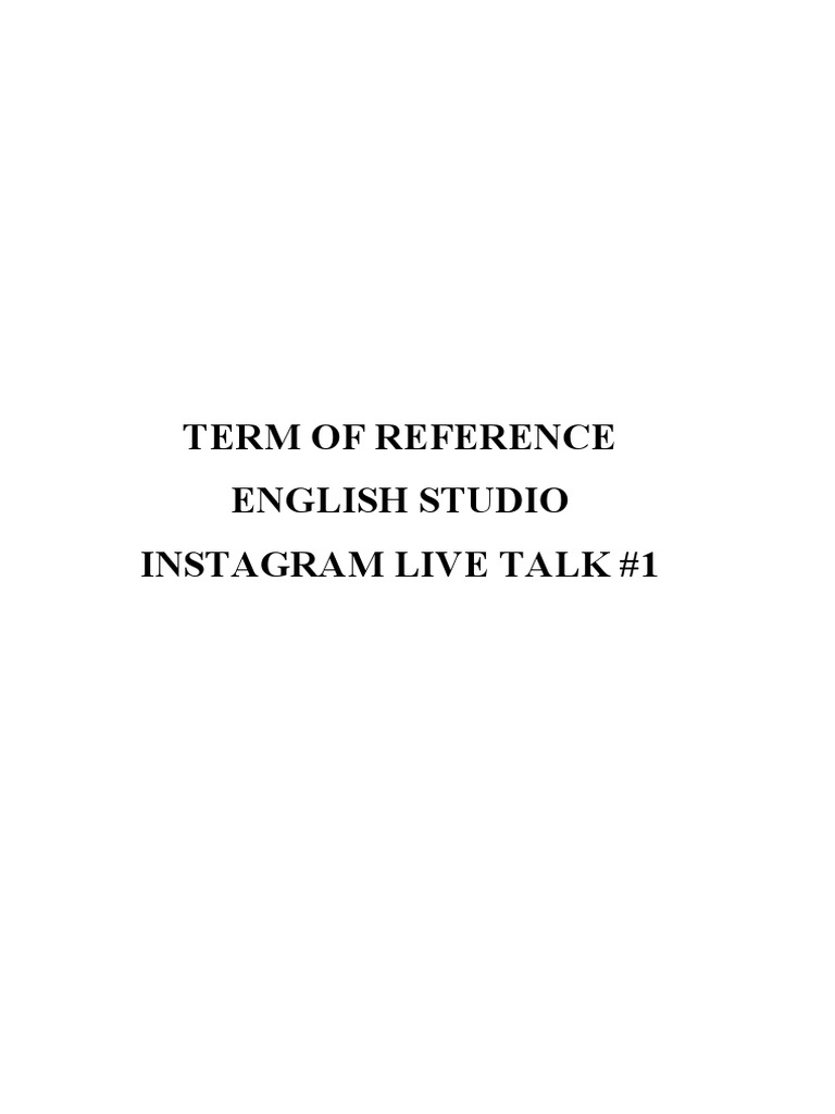 Term of Reference | PDF