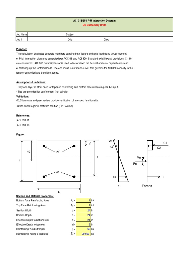 ACI-350 P-M Interaction 1.1 | PDF | Bending | Strength Of Materials