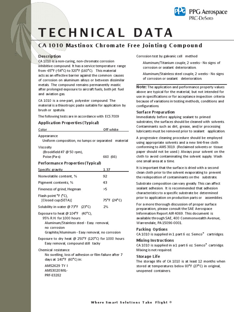Tds CA1010 Mastinox PPG | PDF | Corrosion | Stainless Steel