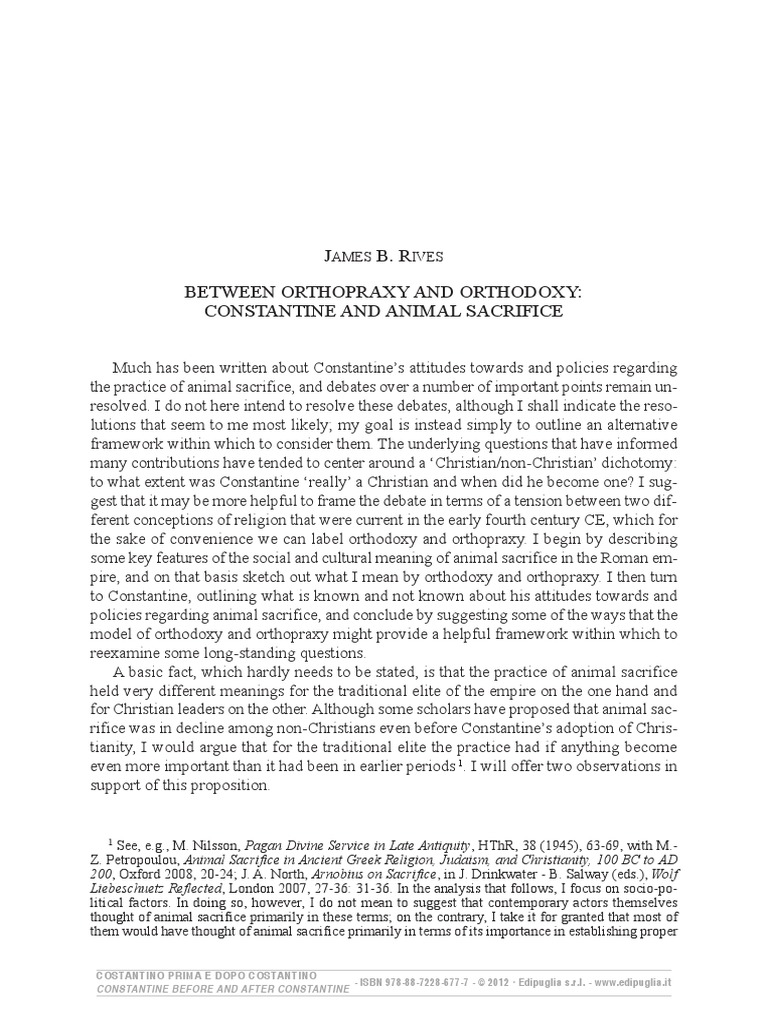 Between Orthopraxy and Orthodoxy Constan PDF | PDF | Constantine The ...