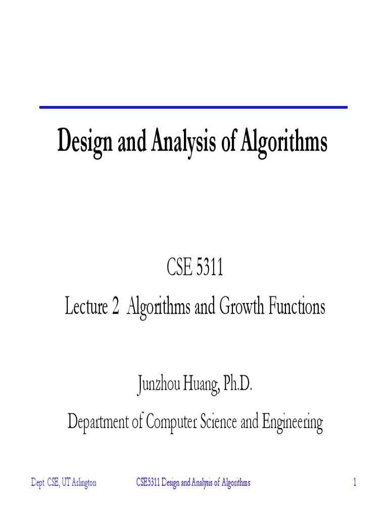 Design and Analysis of Algorithms | PDF | Algorithms And Data ...