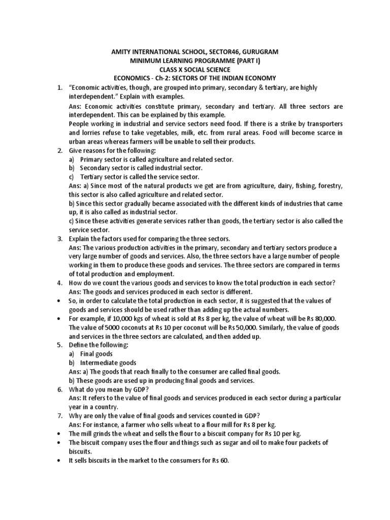 CH-2 Economics Class 10 Part1 | PDF | Underemployment | Economies