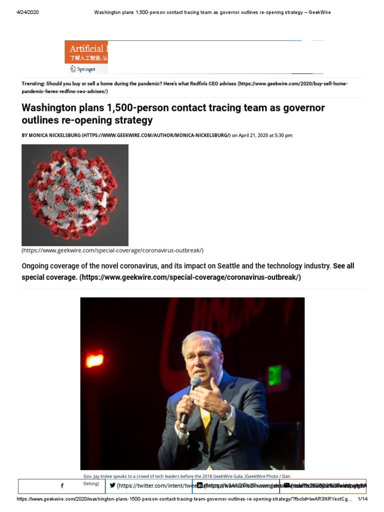 Washington's 1,500-Person Contact Tracing Plan | PDF | Business