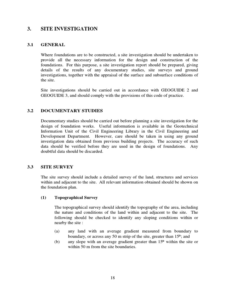 3 - Site Investigation | PDF | Topography | Geotechnical Engineering