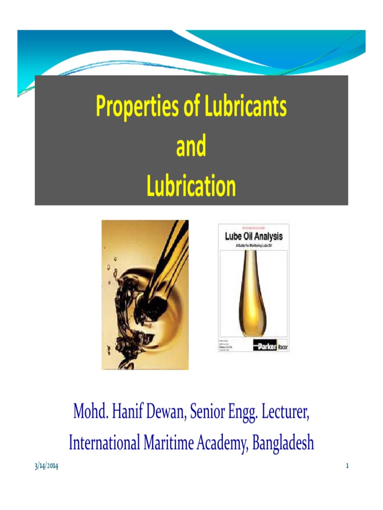Properties of Lubricants and Lubrication PDF | PDF | Lubricant | Piston