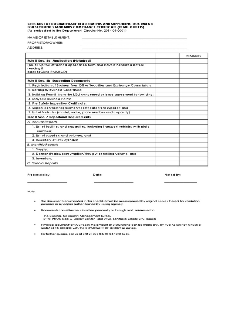 Checklist For Retail Outlets | PDF | Finance & Money Management