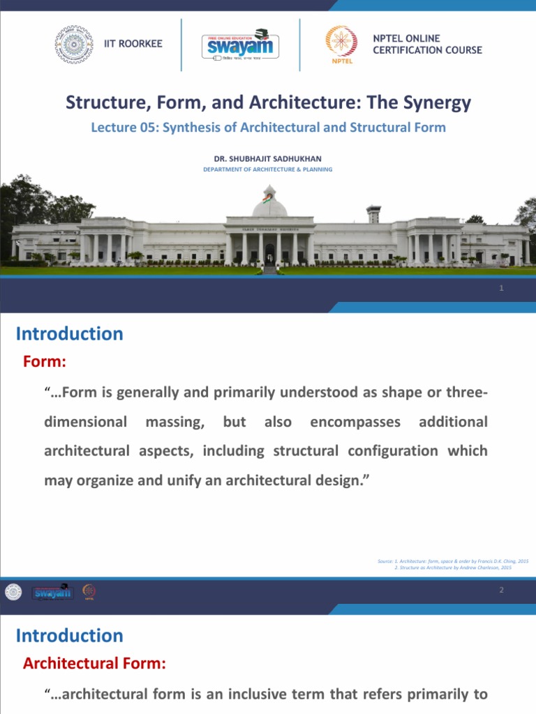 LECTURE - 05-Synthesis of Architectural and Structural Form | PDF ...