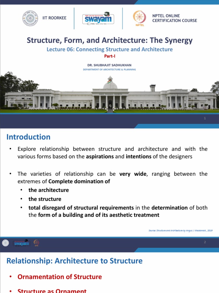 LECTURE - 06-Connecting Structure and Architecture Part I | PDF ...