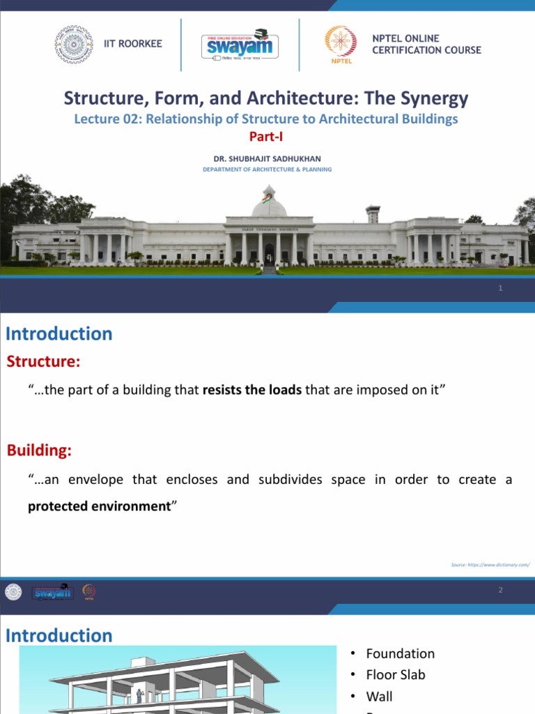 LECTURE - 02-Relationship of Structure To Architectural Buildings Part ...