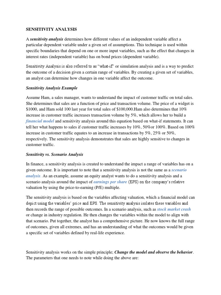 Sensitivity Analysis | PDF | Sensitivity Analysis | Decision Making