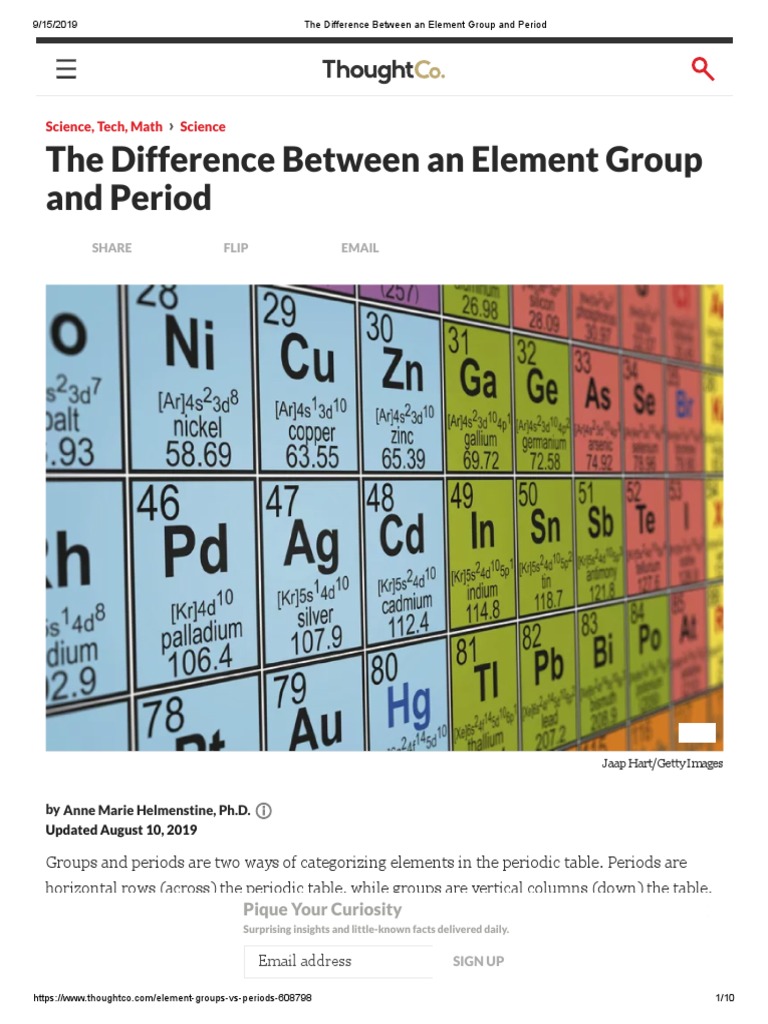 The Difference Between An Element Group and Period | PDF | Periodic ...