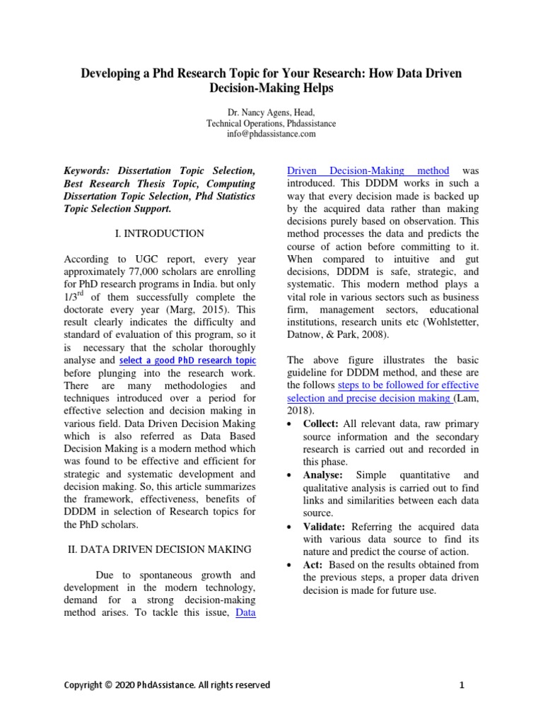 Developing A PHD Research Topic For Your Research - PHD Assistance UK ...