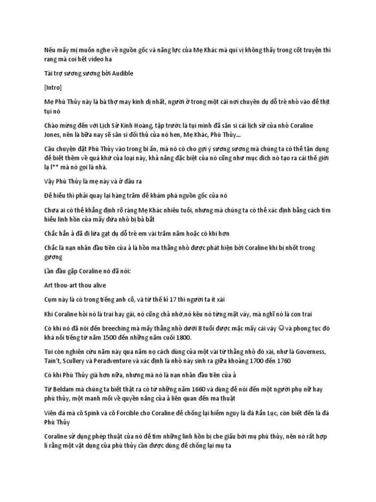 Coralone The History of The Beldam | PDF