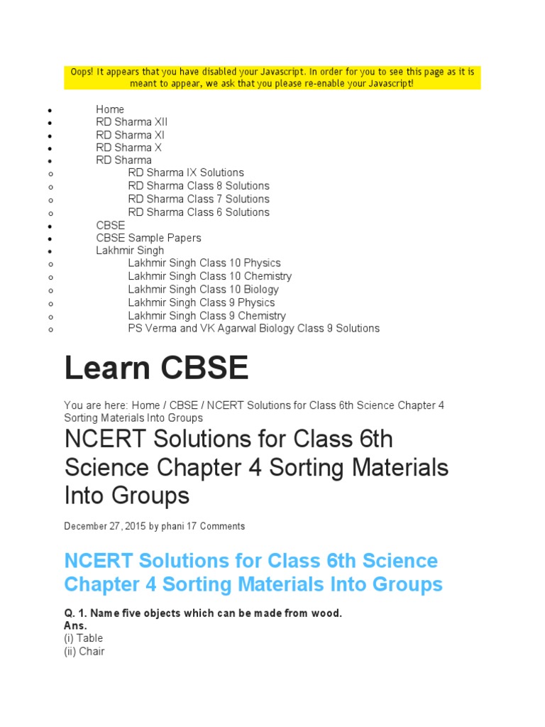Sorting of Substances | PDF | Solubility | Metals