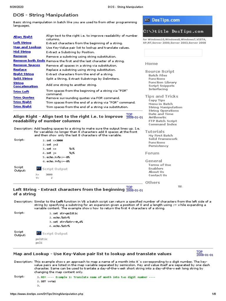 DOS - String Manipulation | PDF | String (Computer Science) | Computer ...