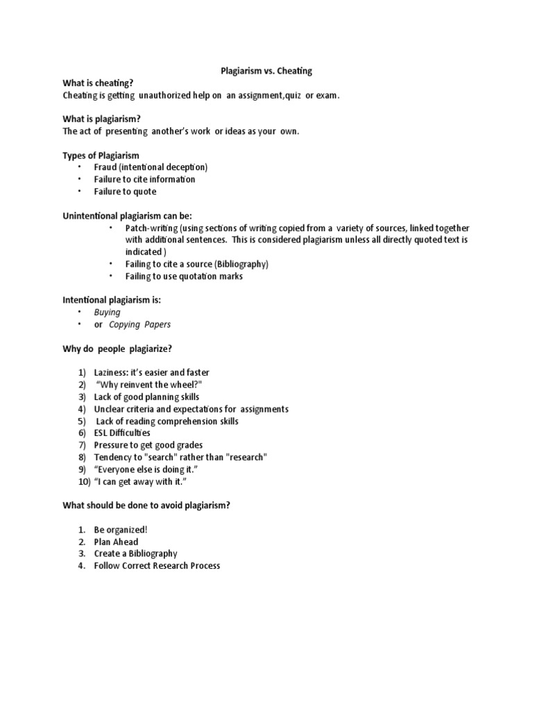 Plagiarism Notes | PDF