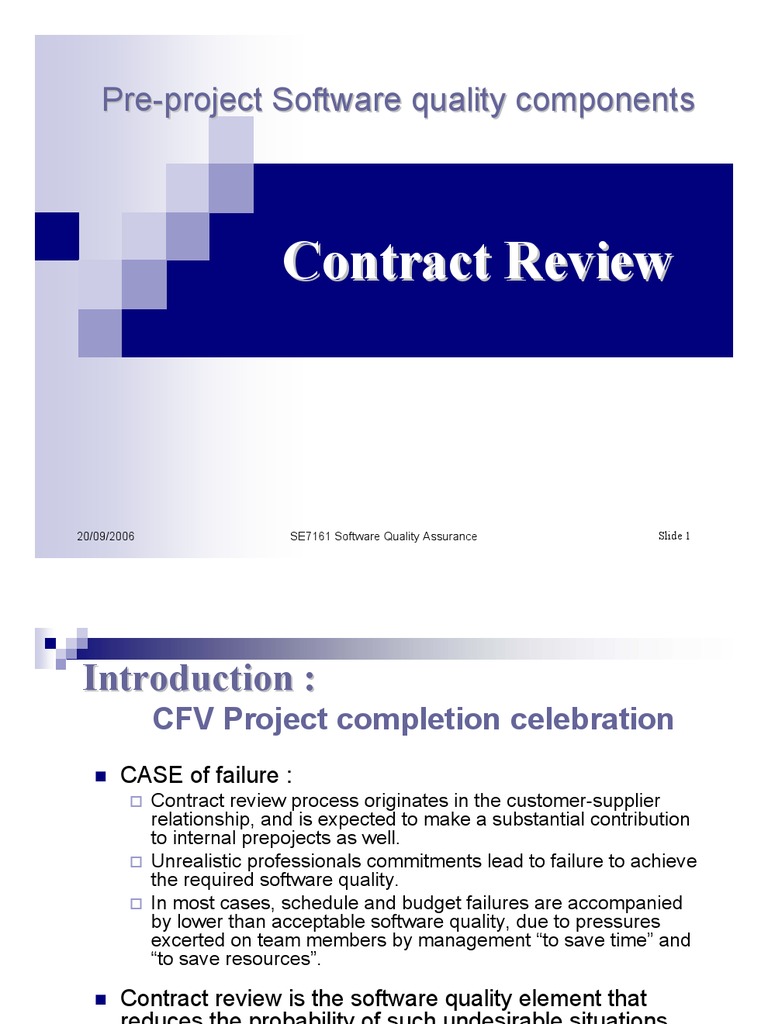 Contract Review Process | PDF | Quality Assurance | Software Quality