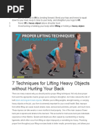 Proper Lifting Toolbox Talk | PDF | Sports