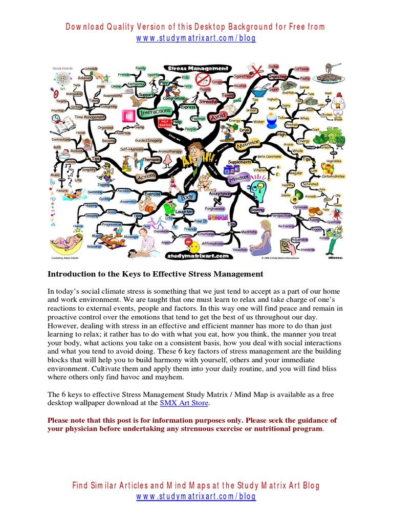 6 Keys To Effective Stress Management, Mind Map PDF | PDF | Foods ...