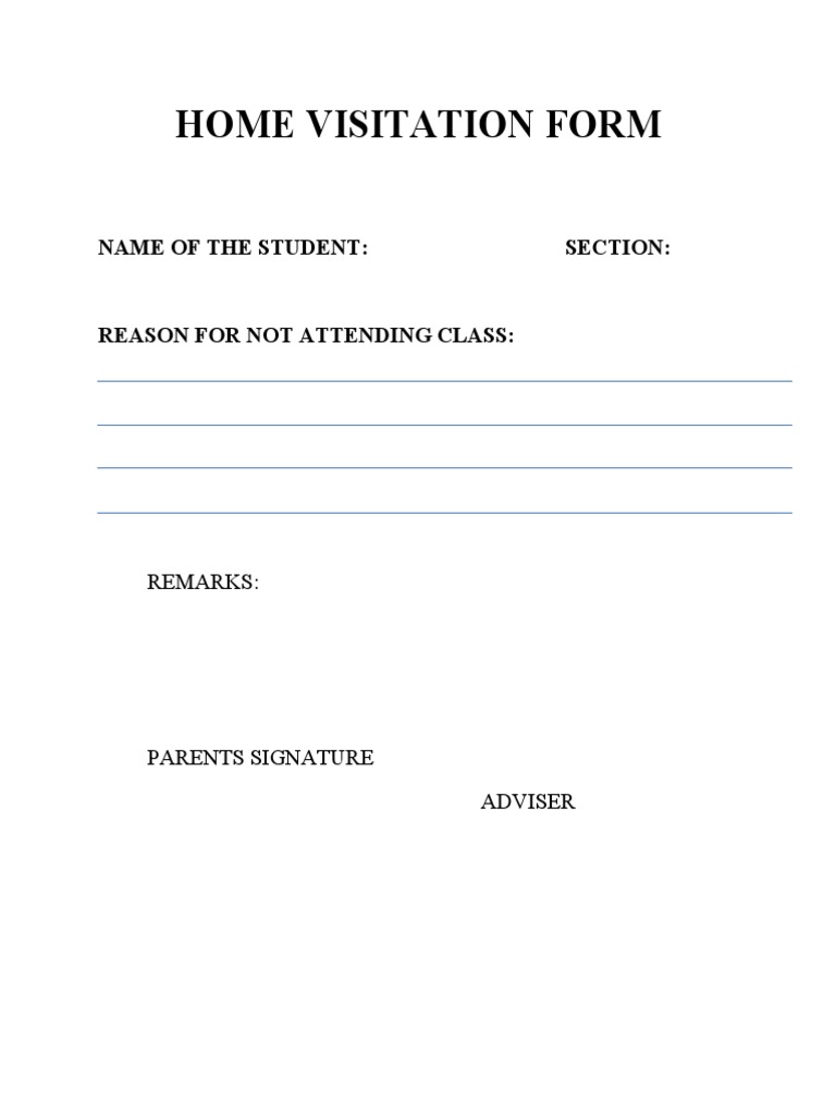 Home Visitation Form | PDF