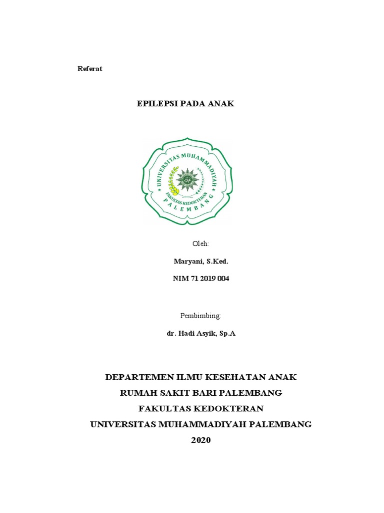 Epilepsi Pada Anak | PDF | Kesehatan Holistik | Sains & Matematika Epilepsi Pada Anak | PDF | Kesehatan Holistik | Sains & Matematika