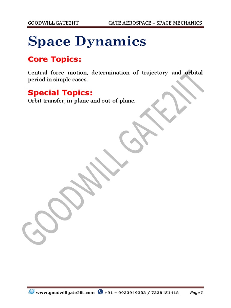 Space Dynamics Pdf Pdf Orbit Apsis