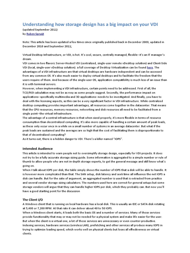 Storage and VDI | PDF | Desktop Virtualization | Solid State Drive
