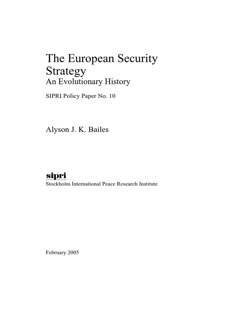 The European Security Strategy: An Evolutionary History | PDF ...