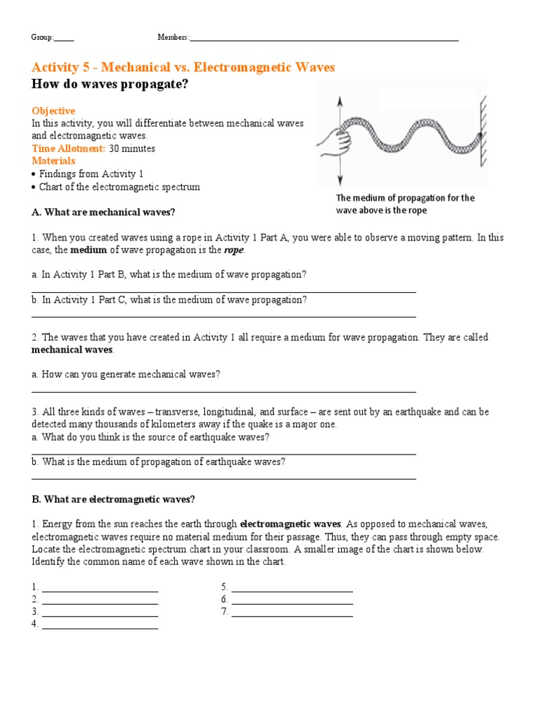 How Do Waves Propagate?: Activity 5 - Mechanical vs. Electromagnetic ...