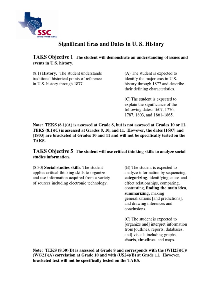 Key U.S. Historical Eras and Dates | PDF | The United States | Government