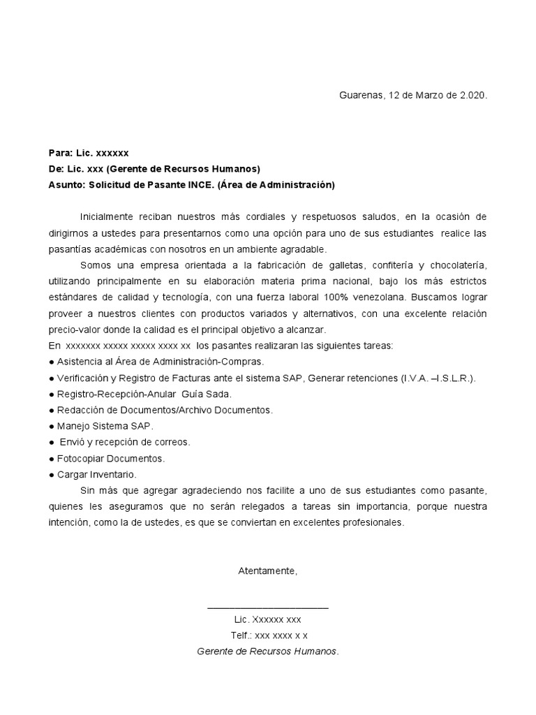 Solicitud de Pasante Ince | PDF