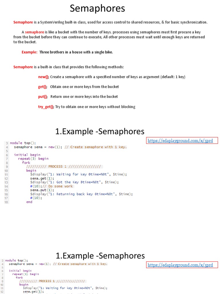 Semaphores in SystemVerilog With Examples | PDF
