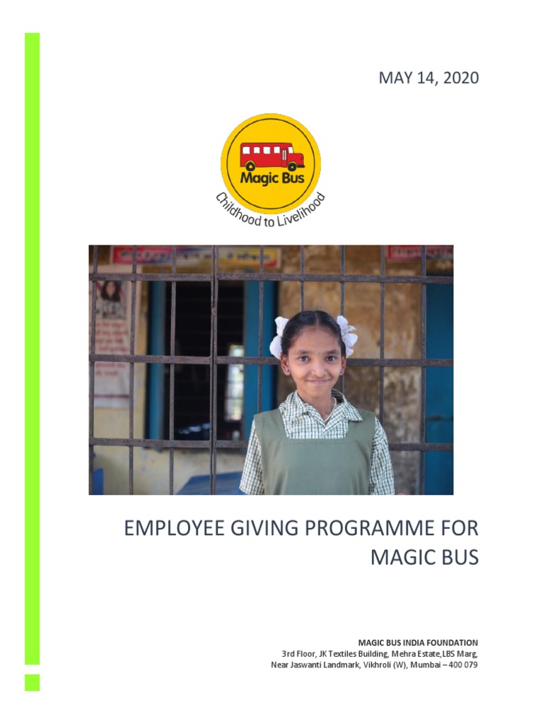Employee Giving Programme For Magic Bus | PDF | Child Marriage | Human ...