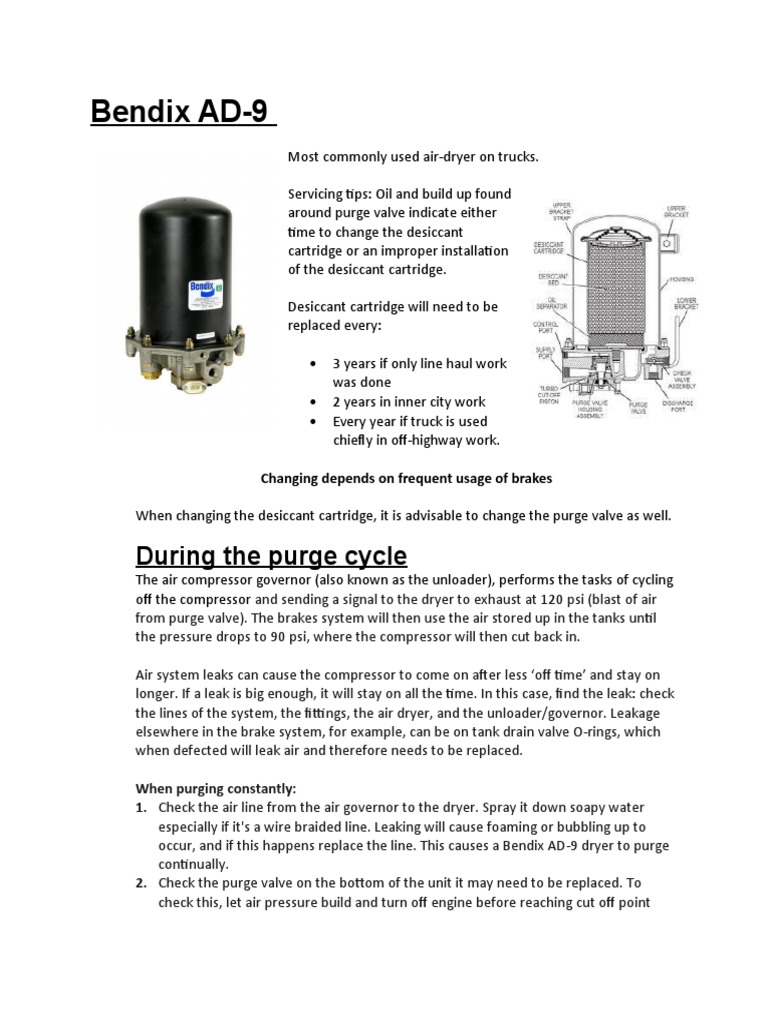 Bendix AD-9 Air Dryer | PDF | Leak | Valve