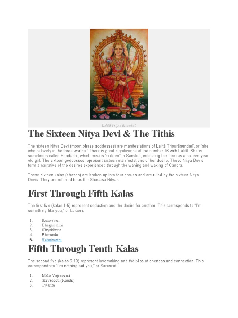 Nitya Devi Tripur Sundri | PDF | Devi | Hindu Behaviour And Experience