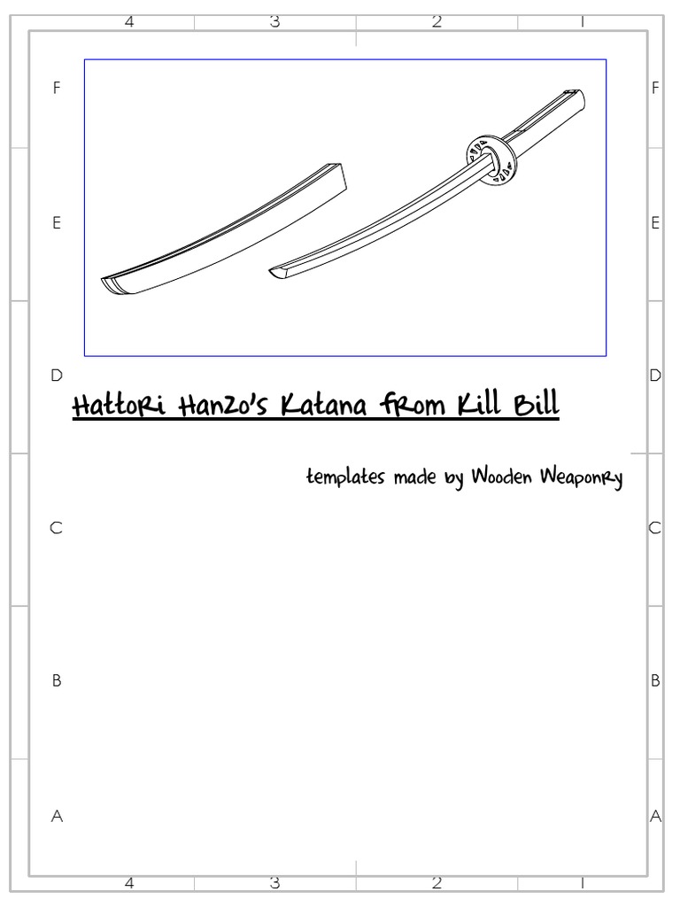 Hattori Hanzo's Katana from Kill Bill: templates made by Wooden Weaponry