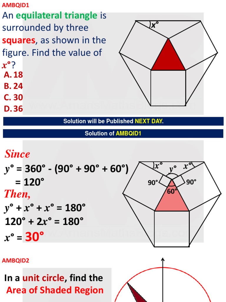 100 Maths Tricky Questions With Solutions by AMB Amans Maths Blogs ...
