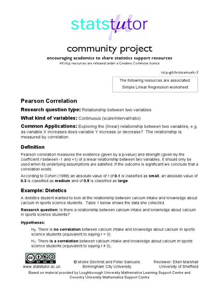 Community Project: Pearson Correlation | PDF | Scatter Plot | Correlation And Dependence
