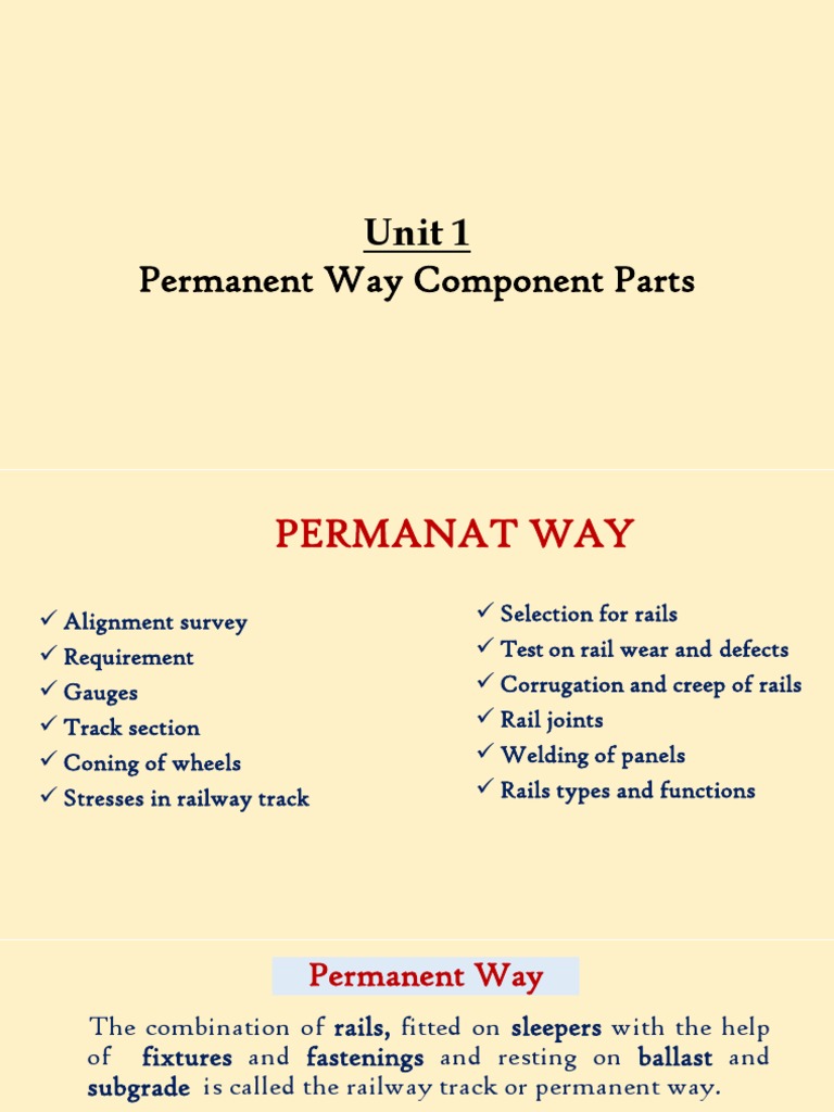 Permanent Way Component Parts | PDF | Track (Rail Transport) | Track Gauge