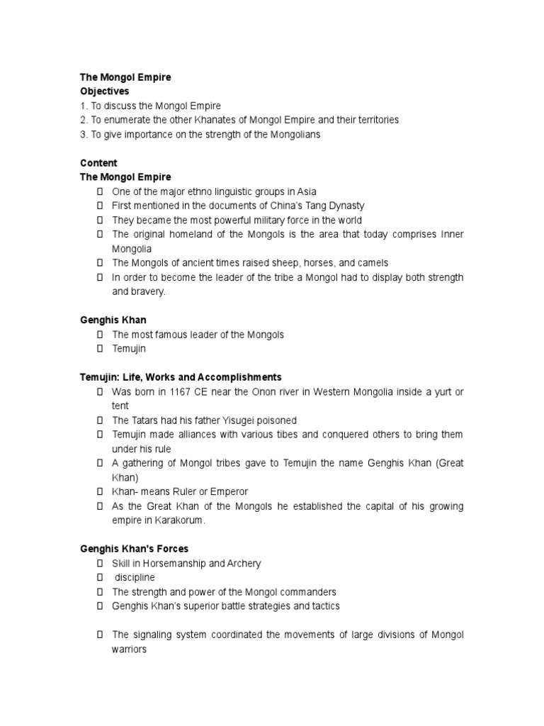 28.the Mongol Empire | PDF | Genghis Khan | Mongol Empire