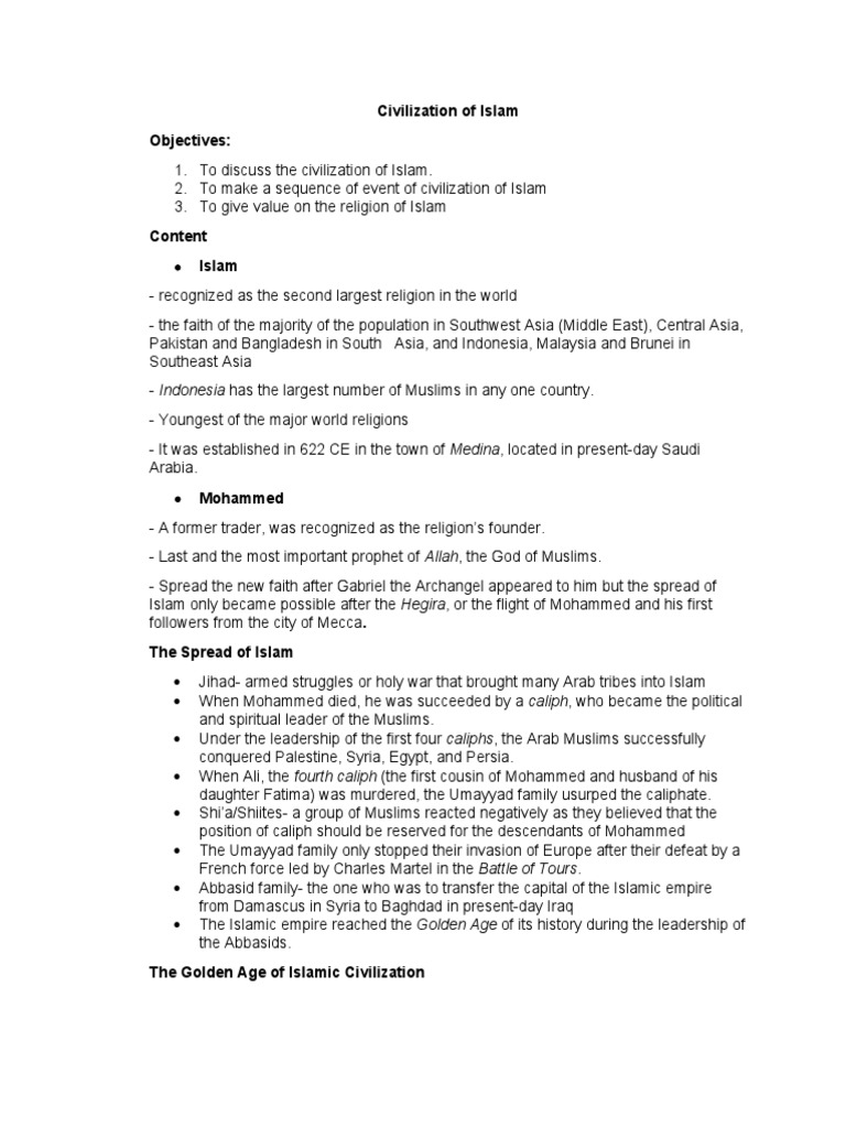 Civilization of Islam | PDF | Caliphate | Muhammad